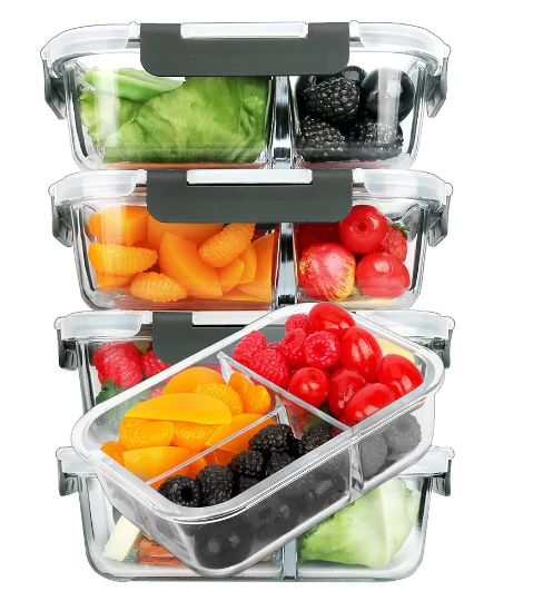 25% off on 4x 3-Division Glass Containers | OneDayOnly
