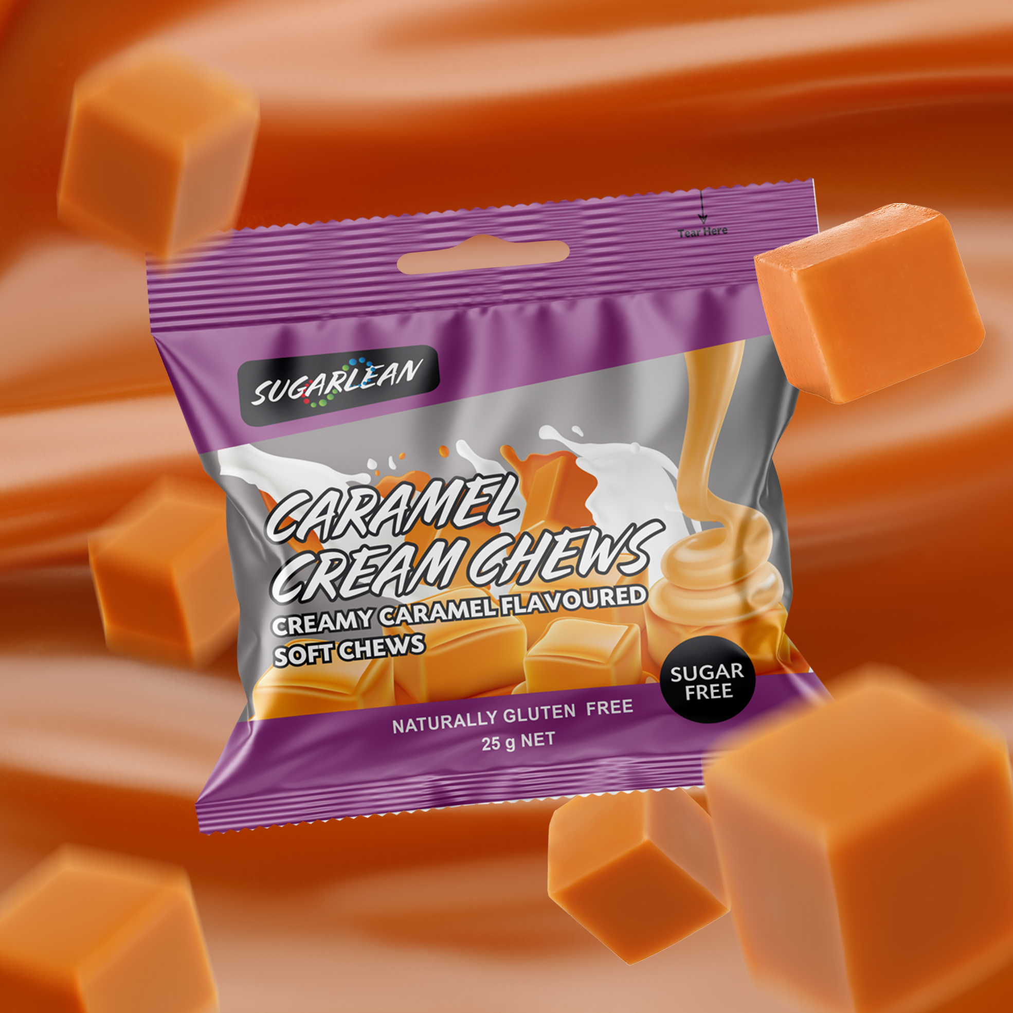 28% off on 6x 25g Sugar Free Caramel Chews | OneDayOnly