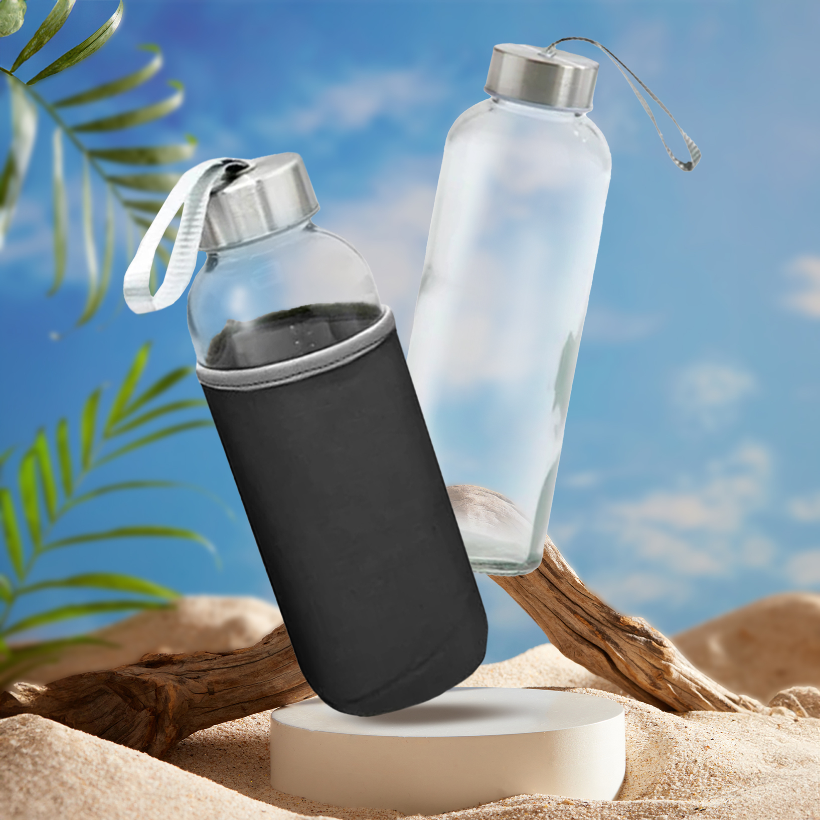 60% off on 2x 400ml Borosilicate Glass Bottles | OneDayOnly