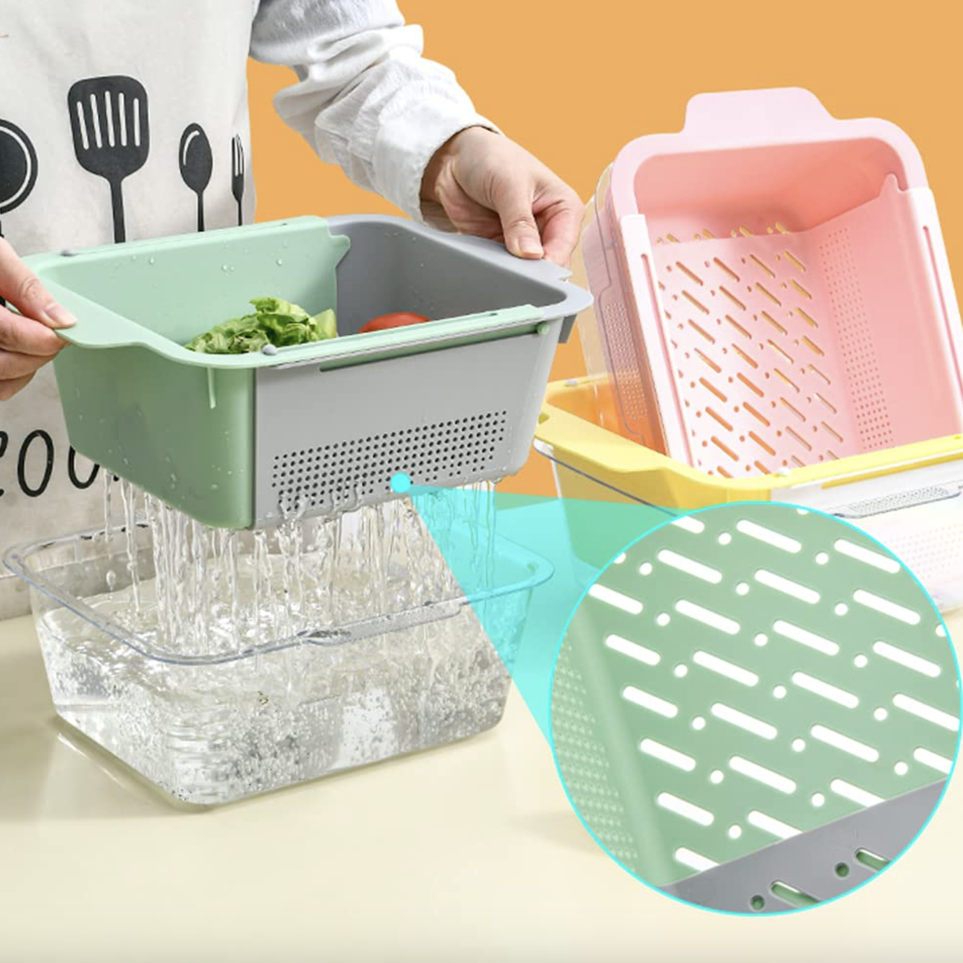 46% off on 3x Fruit & Vegetable Draining Baskets | OneDayOnly