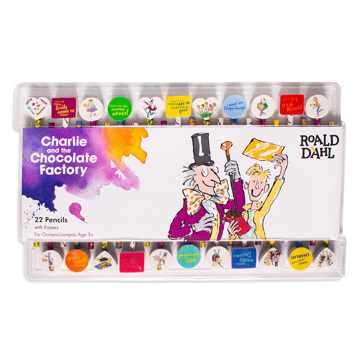 53% off on Roald Dahl Pencils & Erasers Kits | OneDayOnly