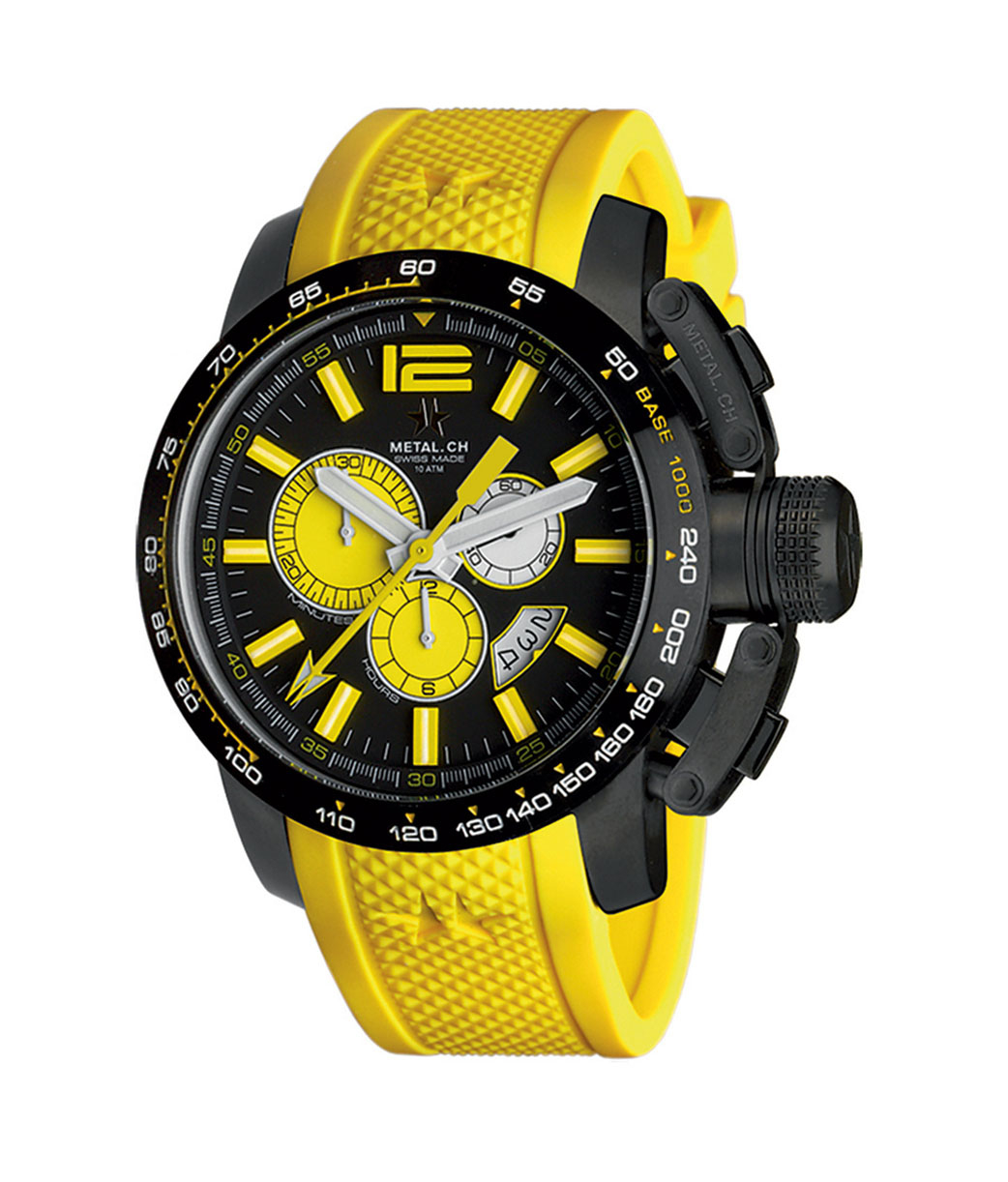 26% off on Men's Black/Yellow 44mm Chronosport Watch | OneDayOnly