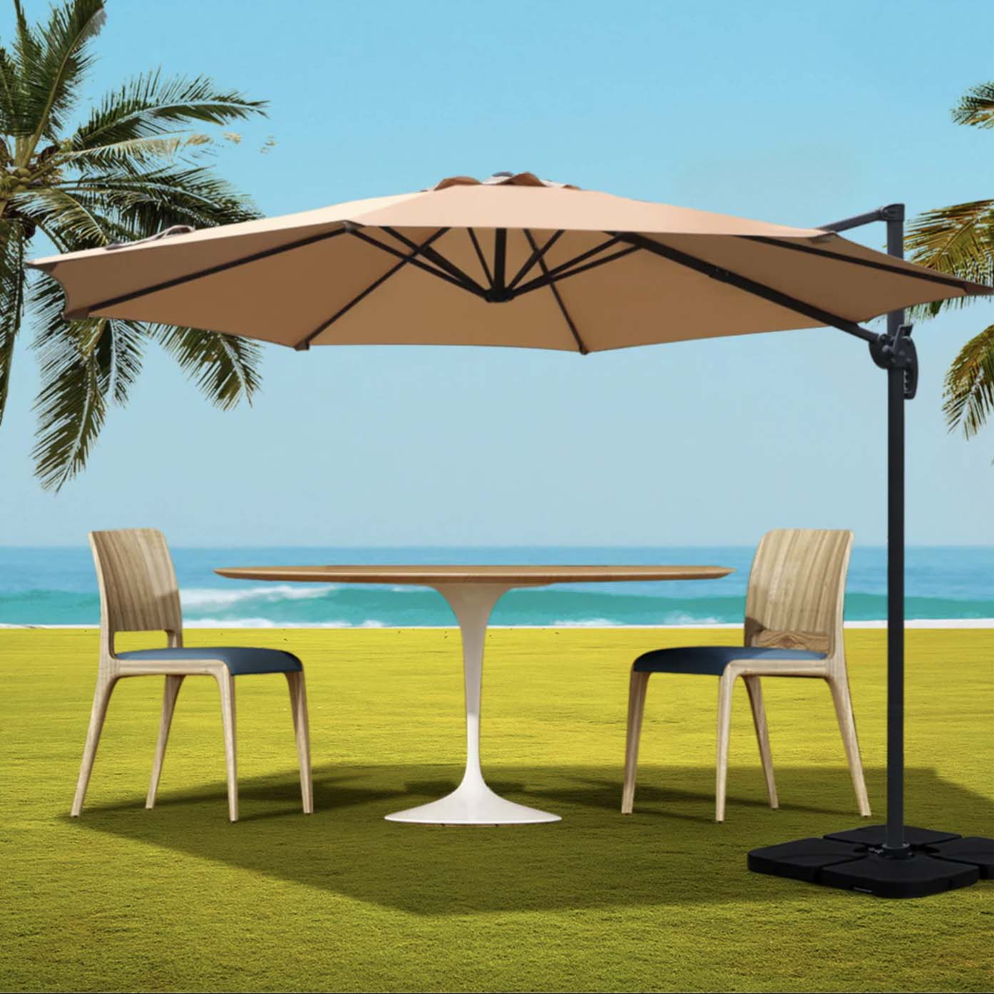 47% off on 3m Cantilever Parasol with Base | OneDayOnly