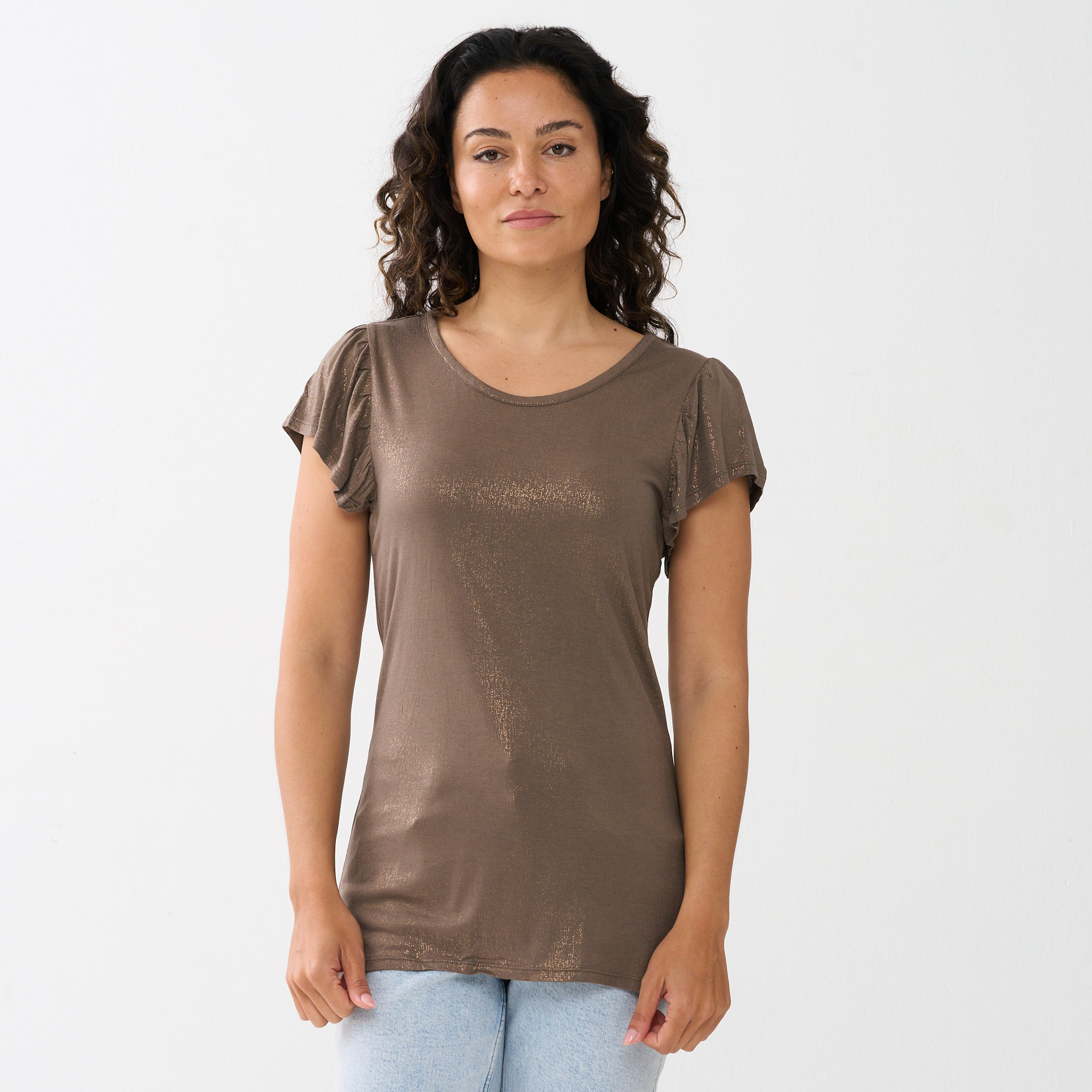 38% off on Ladies Army Green Shimmer T-Shirt | OneDayOnly