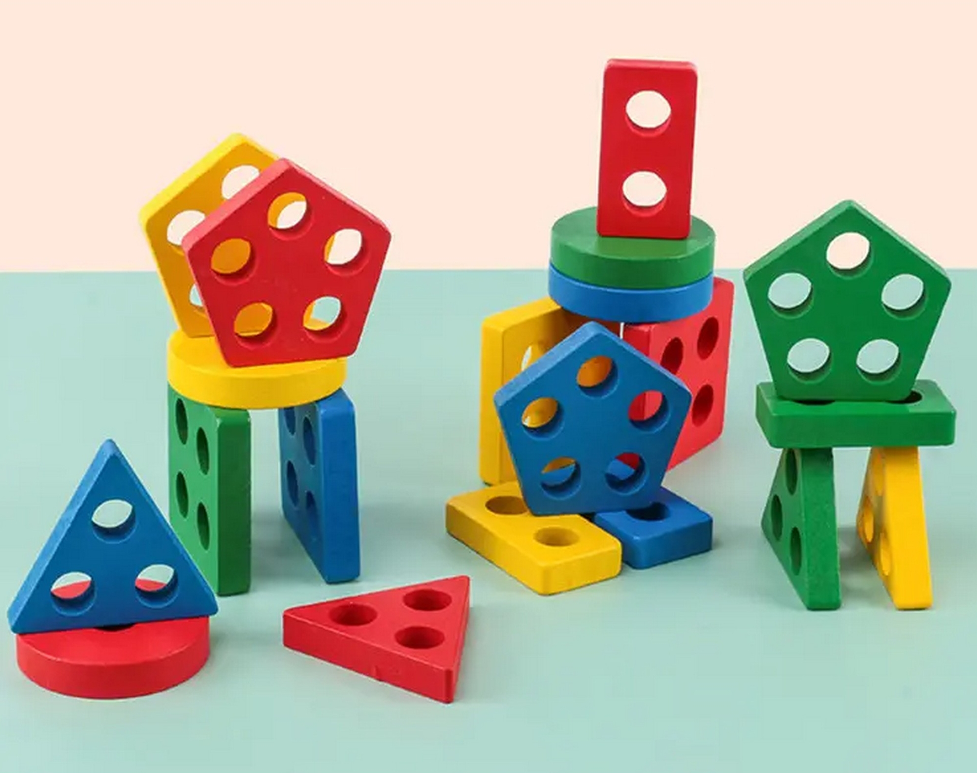 40% off on Wooden Geometric Block Sorter Toy | OneDayOnly