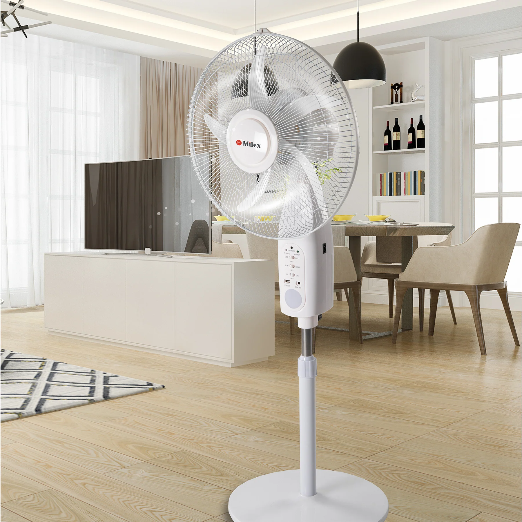 25% off on Milex 40cm Rechargeable Pedestal Fan | OneDayOnly