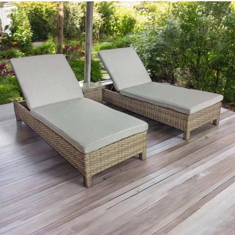 40% off on 3-Piece Rattan Patio Sun Lounger Set | OneDayOnly