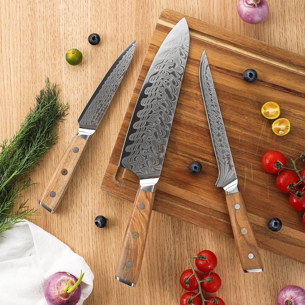 45% off on Lifespace 3-Piece Damascus Blade Set | OneDayOnly