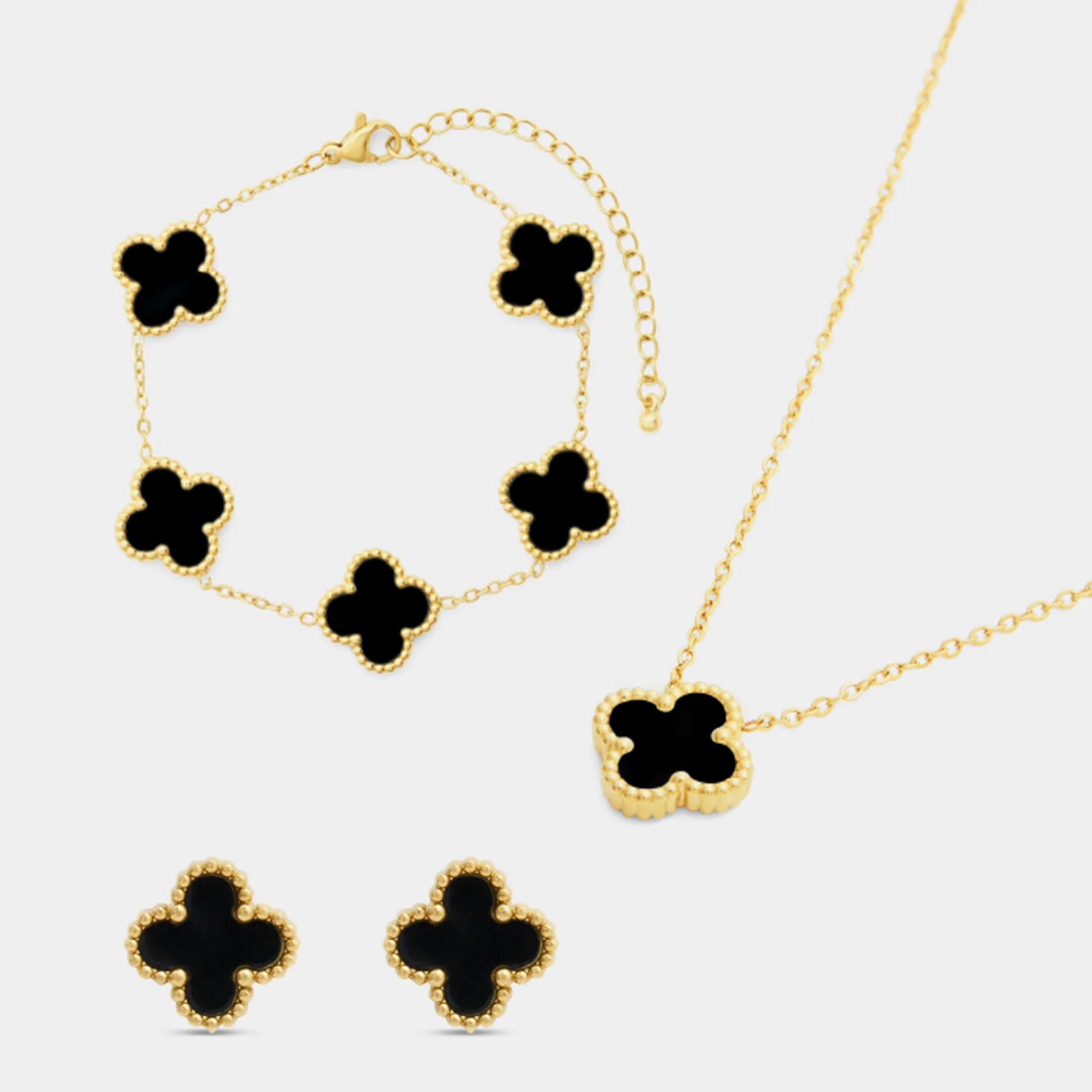 50% off on 18ct Stainless Steel Clover Set | OneDayOnly