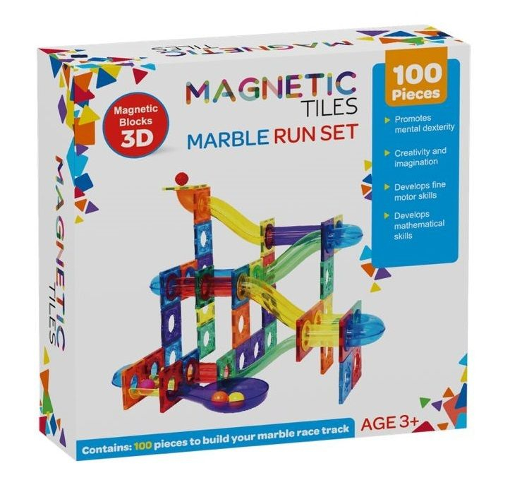 35% off on 100-Piece Magnetic Tile Marble Run Set | OneDayOnly