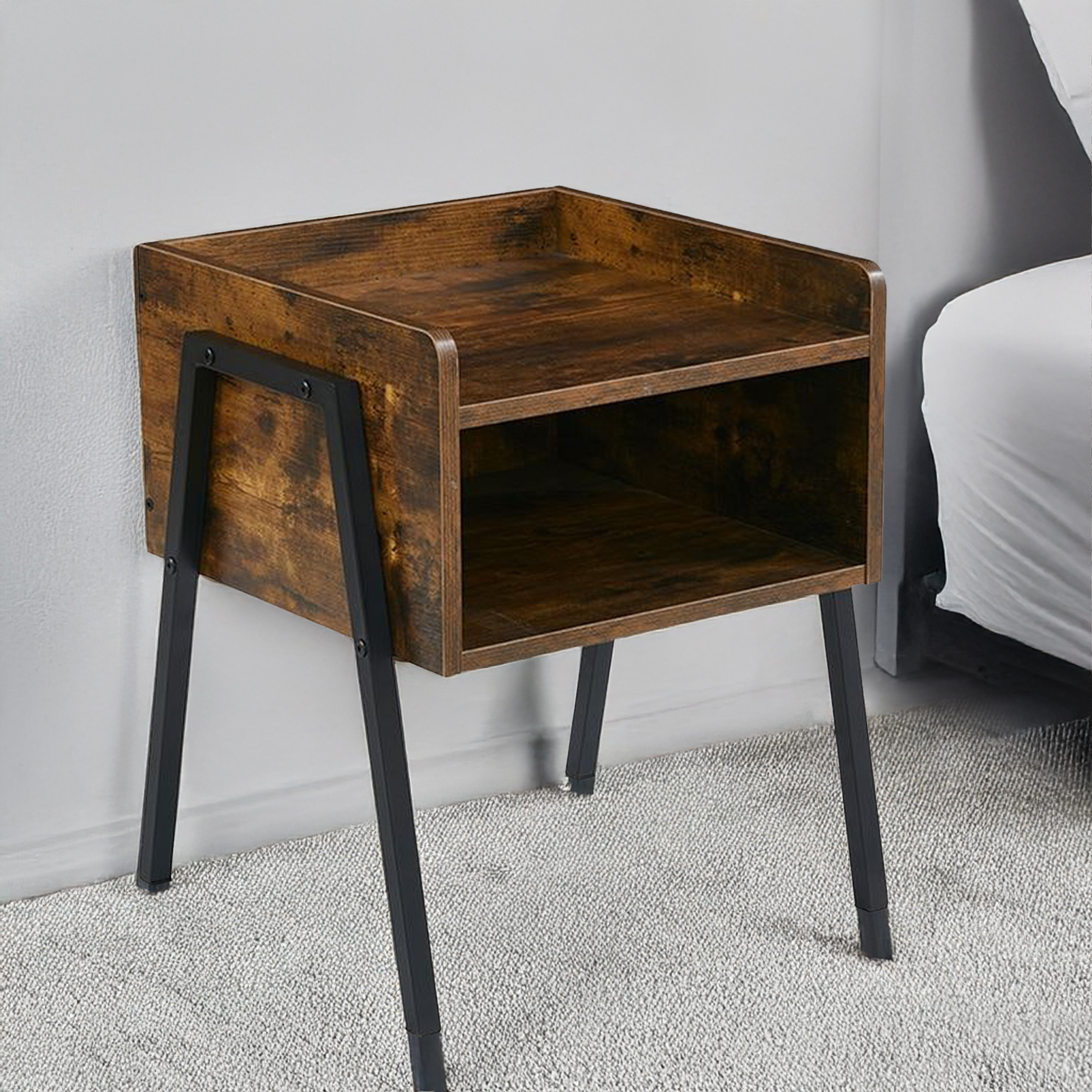 44% off on 2x Stackable Rustic Bedside Tables | OneDayOnly