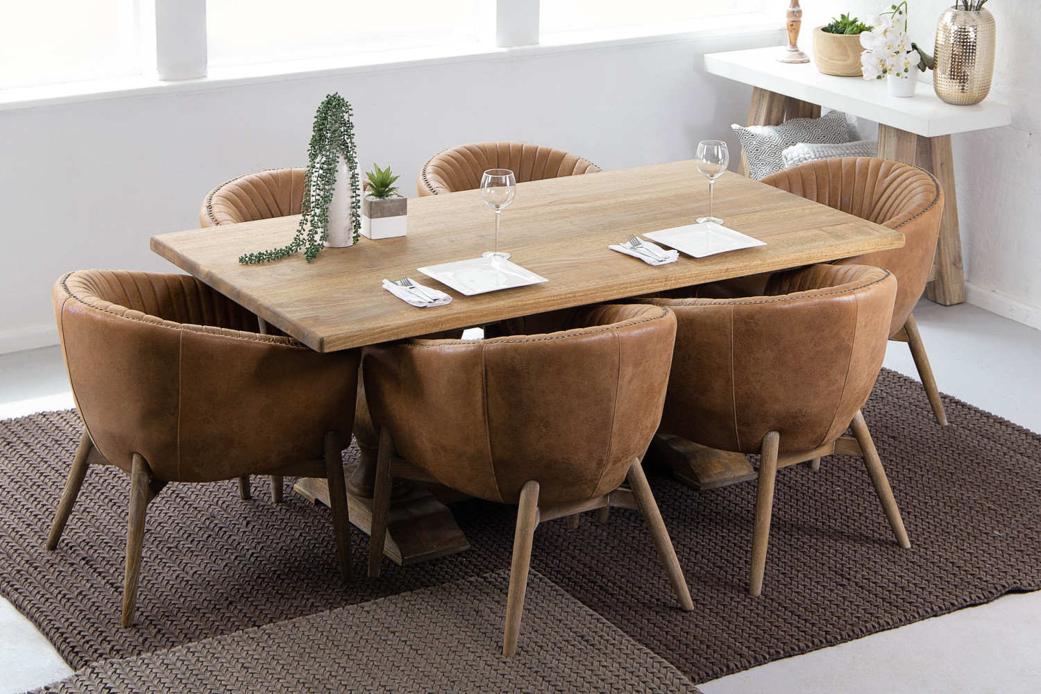 R7,000 off on 6 Seater Tan Velvet Dining Set | OneDayOnly