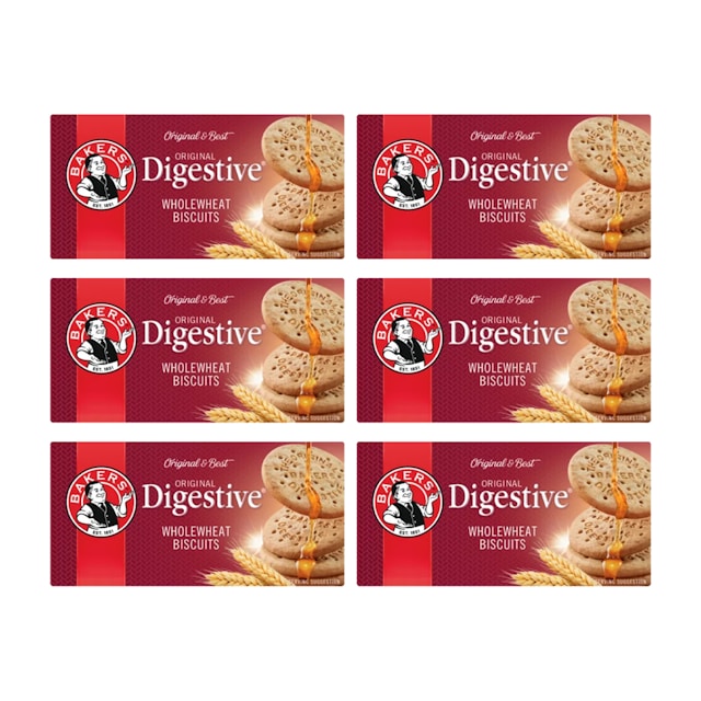 Bakers 6x 200g Digestive Wholewheat Biscuits | OneDayOnly