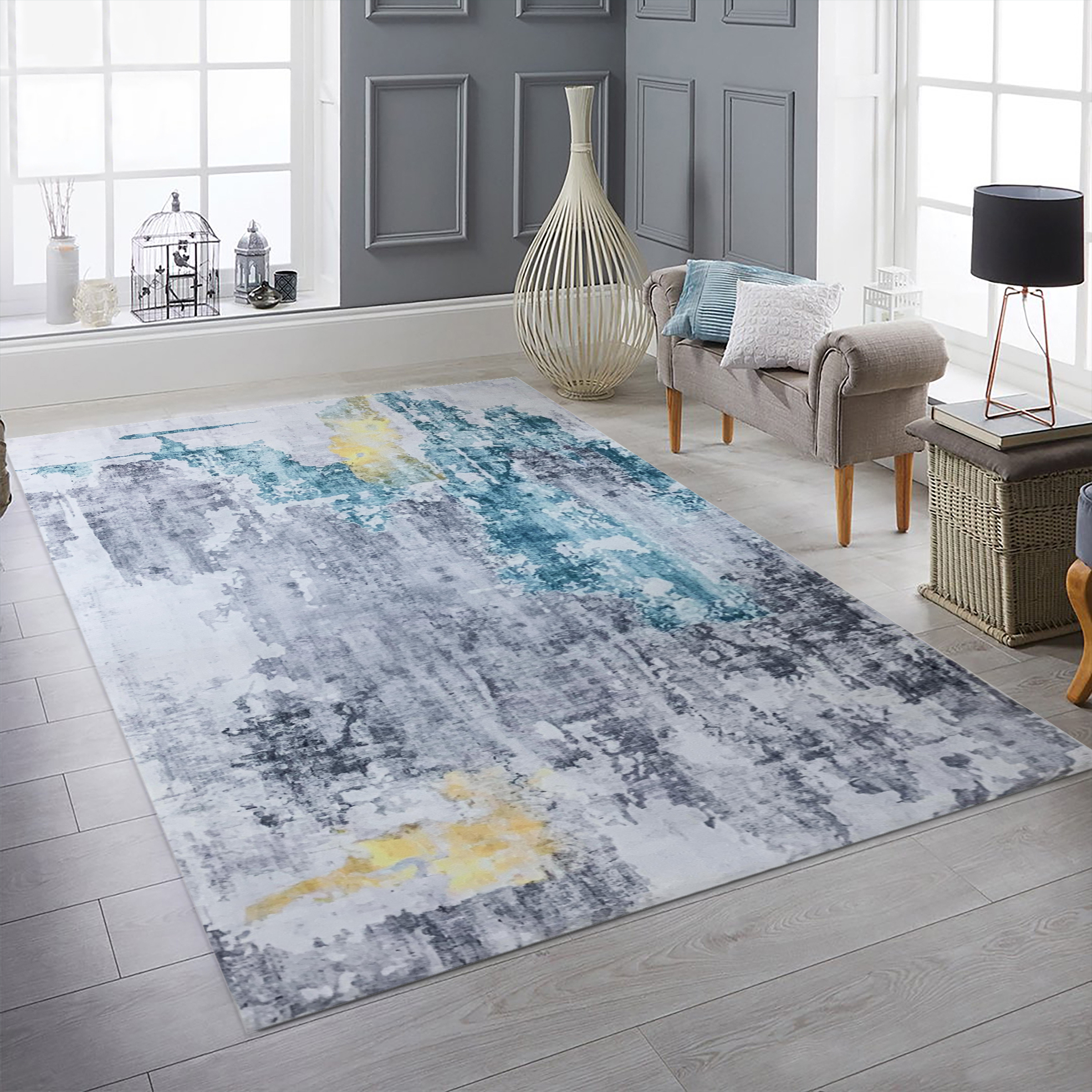 50% off on Orion Blue and Yellow Rug | OneDayOnly