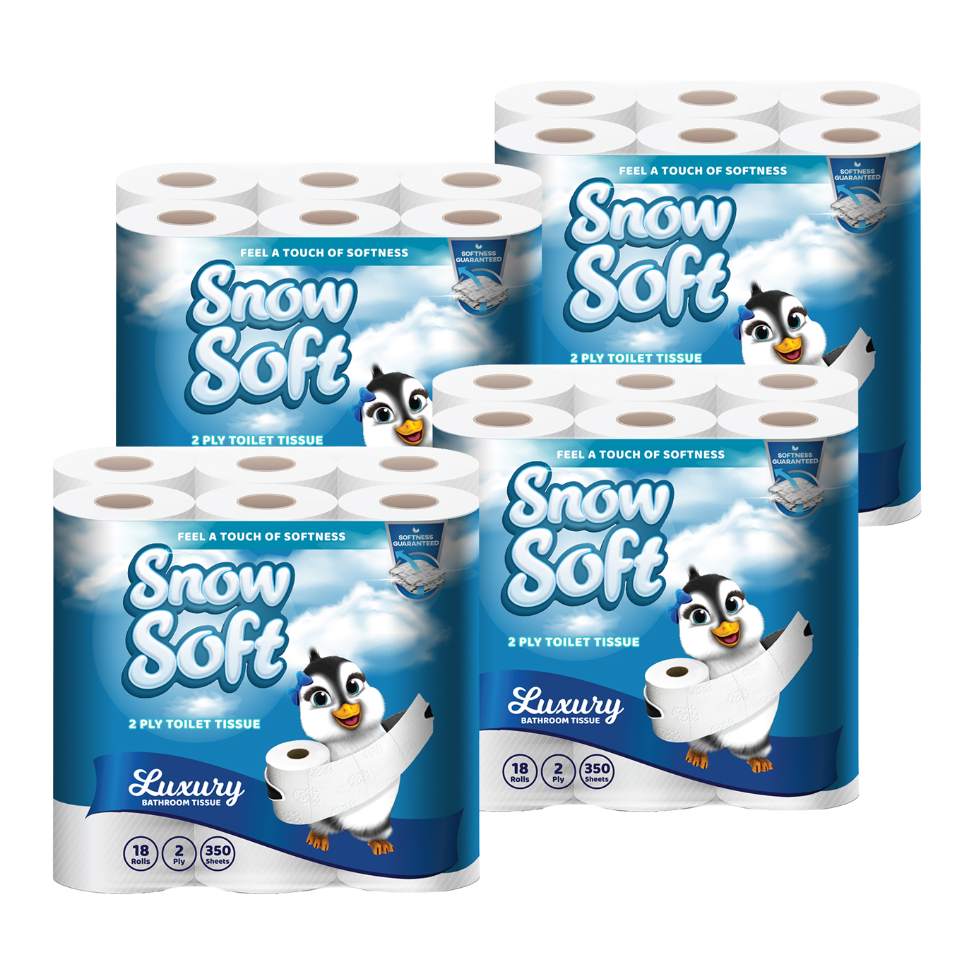 Snowsoft 4x 18's 2-Ply White Toilet Paper | OneDayOnly