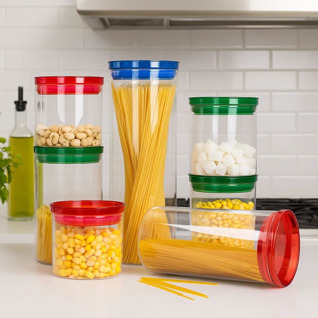 64% off on 7-Piece Glass Storage Jar Set | OneDayOnly