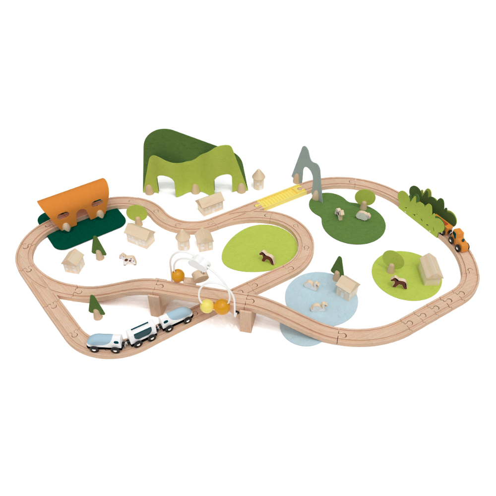 29% off on 100-Piece Natural Wooden Train Set | OneDayOnly