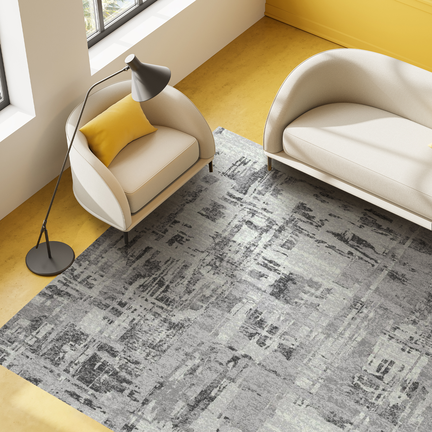 62% off on Zenith Winter Abstract Grey Rug | OneDayOnly