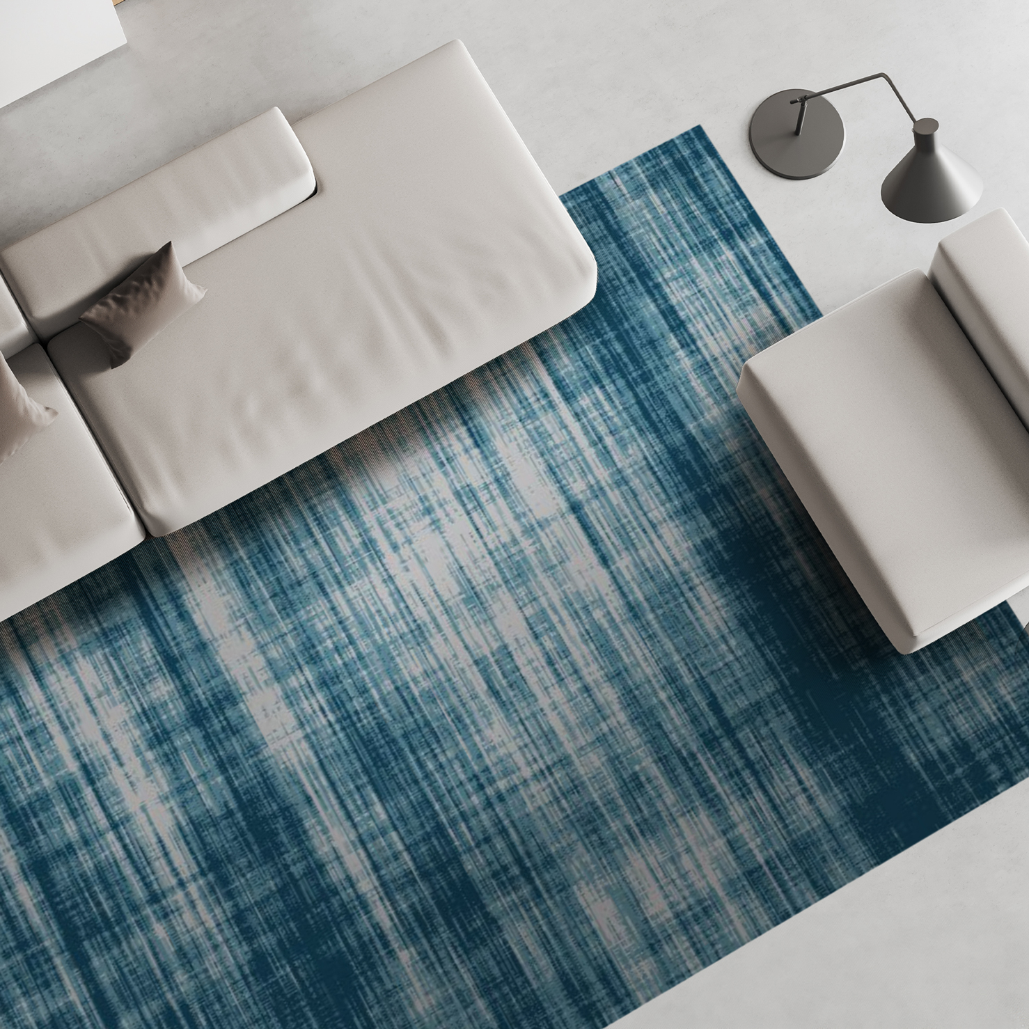 58% off on Zenith Stripped Blue Rug | OneDayOnly