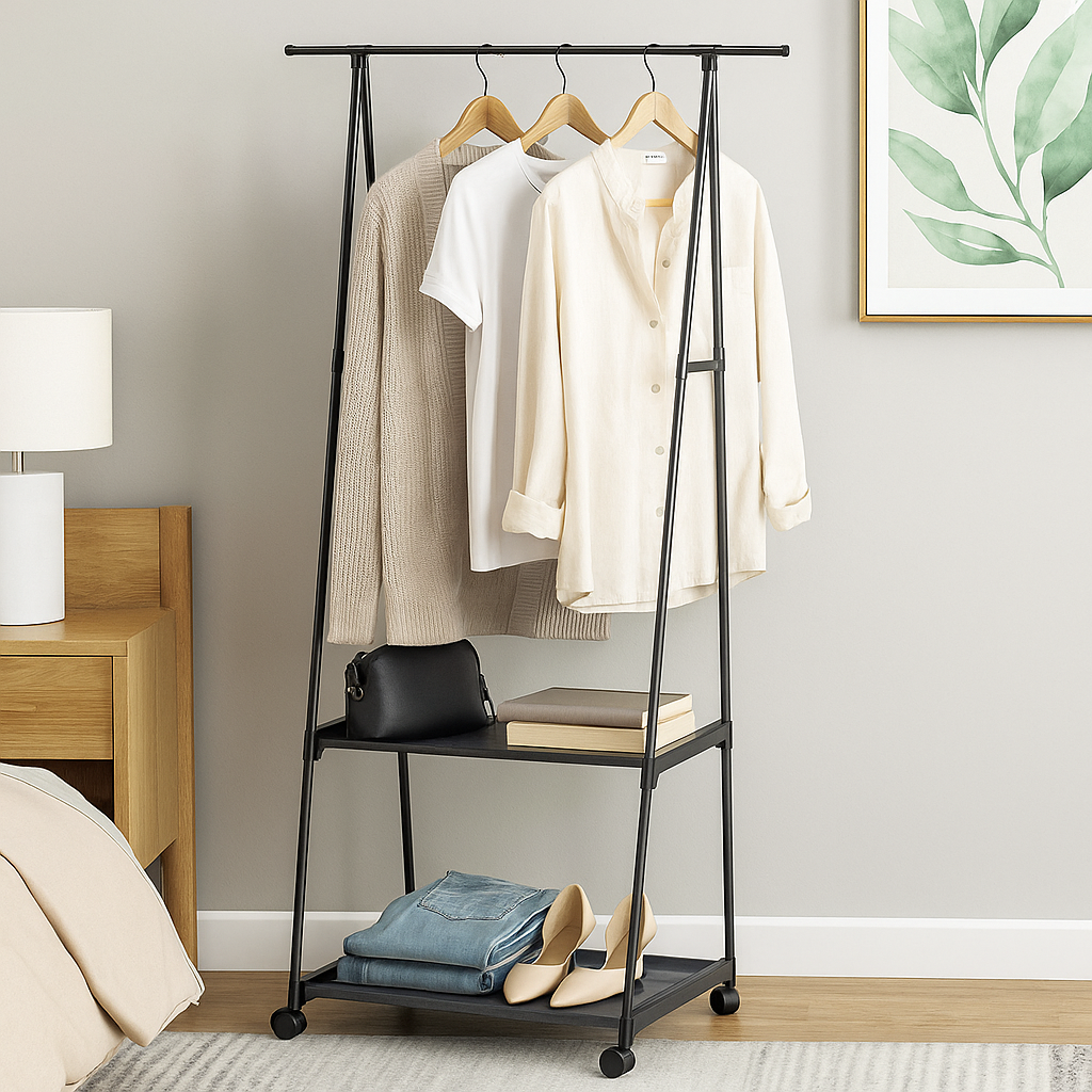 47% off on 2-Tier Clothing Rack with Wheels | OneDayOnly