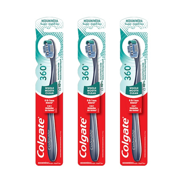 Colgate 3x 360 Clean Medium Toothbrushes | OneDayOnly