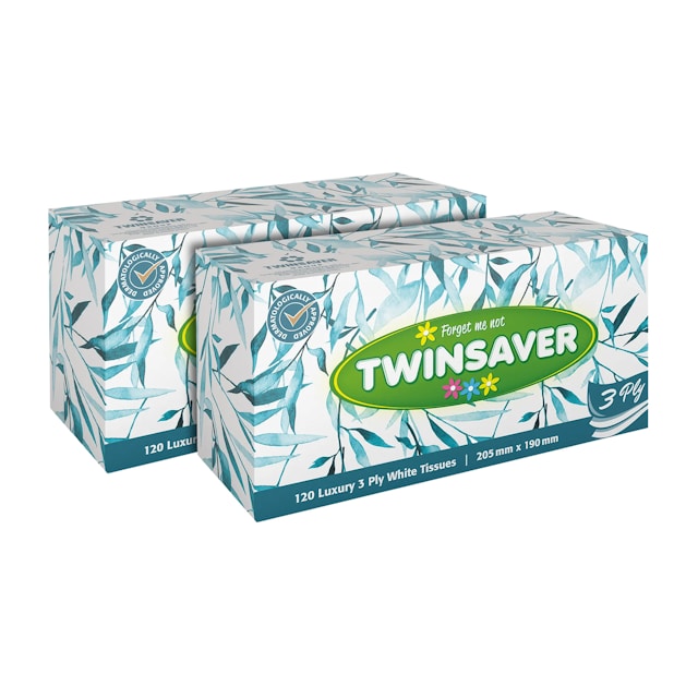 Twinsaver 2x 120's 3-ply Facial Tissues | OneDayOnly