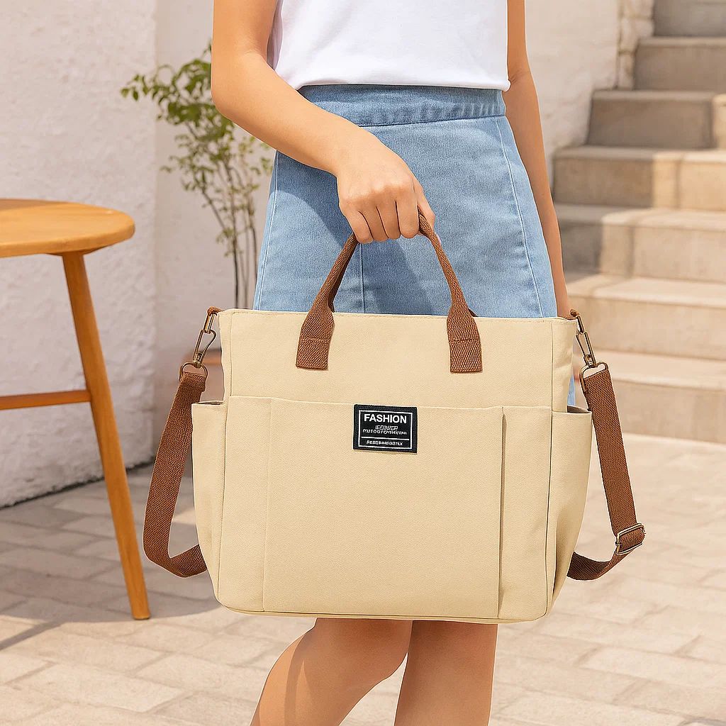 50% off on Multi-Compartment Canvas Tote Bag | OneDayOnly
