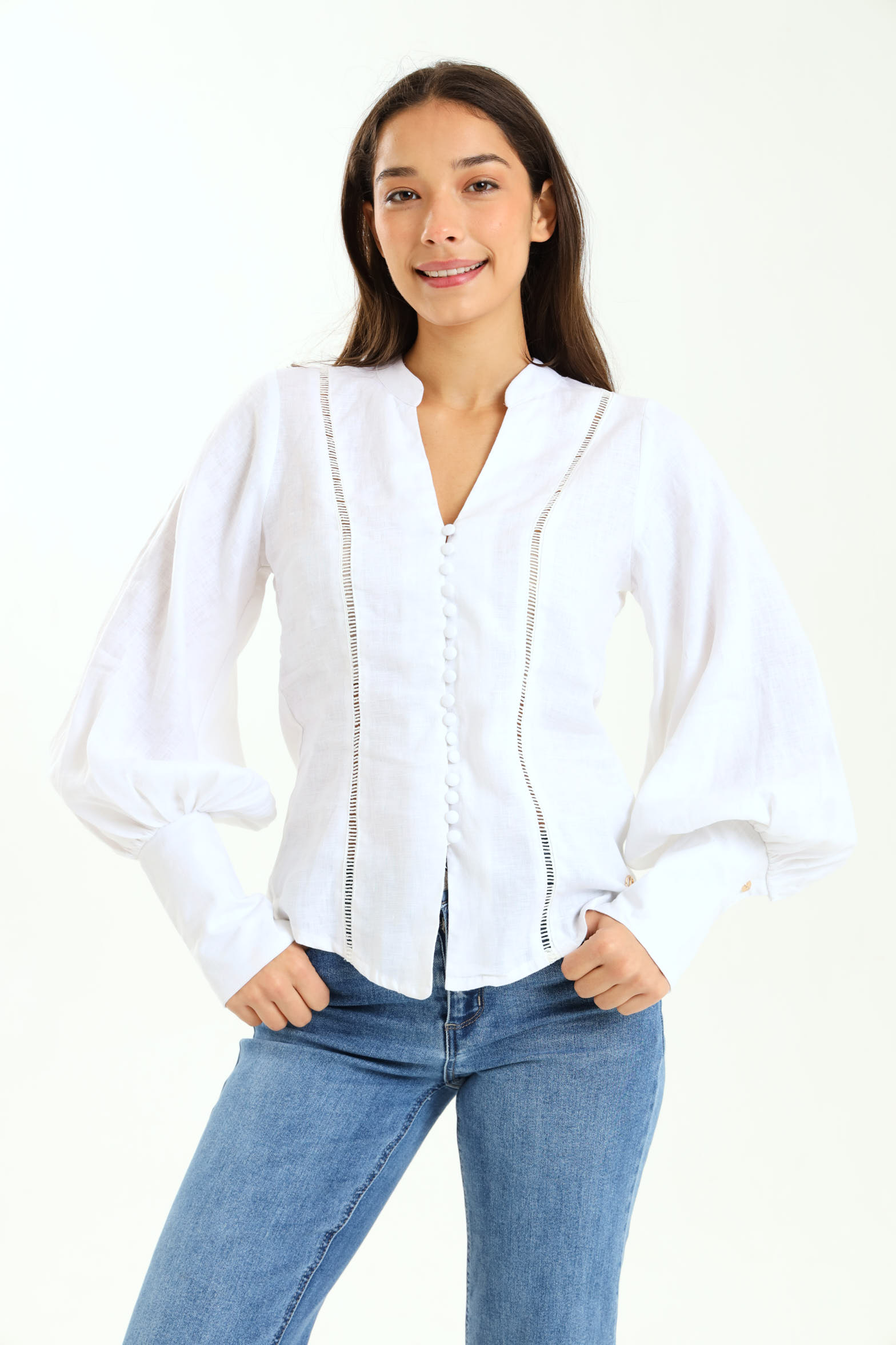 60% off on Ladies White Ladder Lace Blouse | OneDayOnly