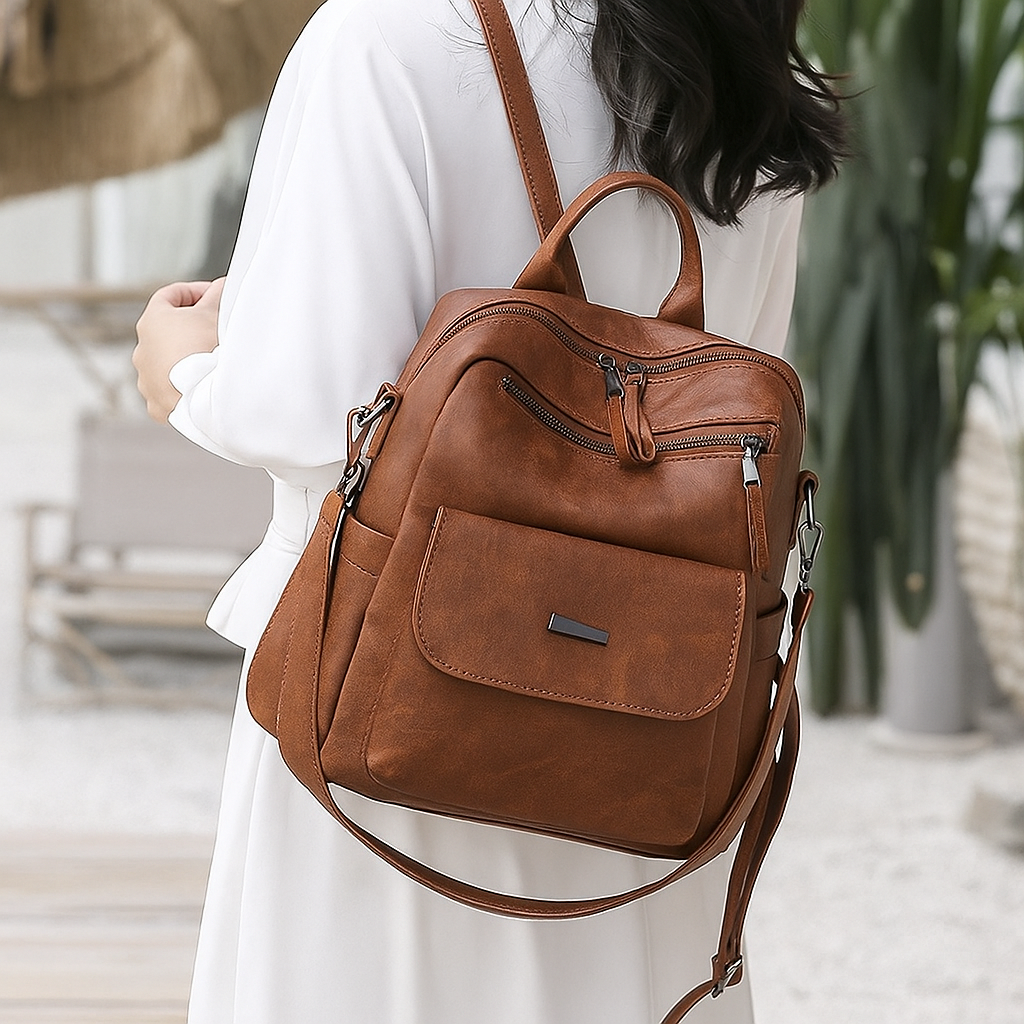 40% off on PU Leather Backpack with Keyring | OneDayOnly