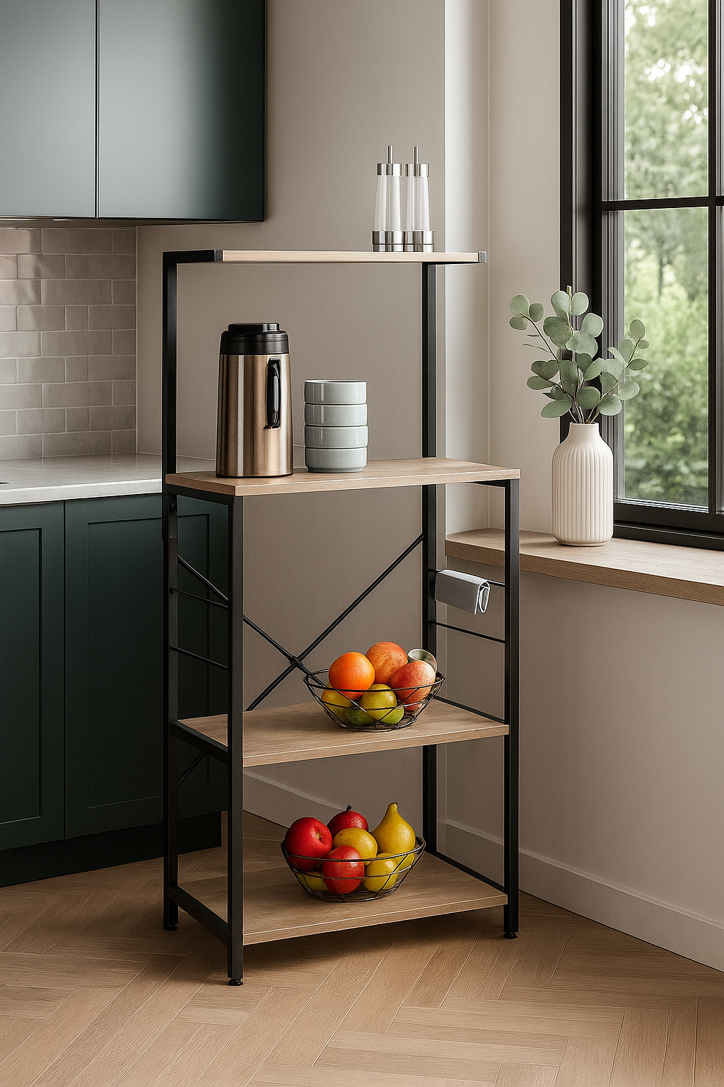 38% off on Metal & Oak-Effect Kitchen Rack | OneDayOnly