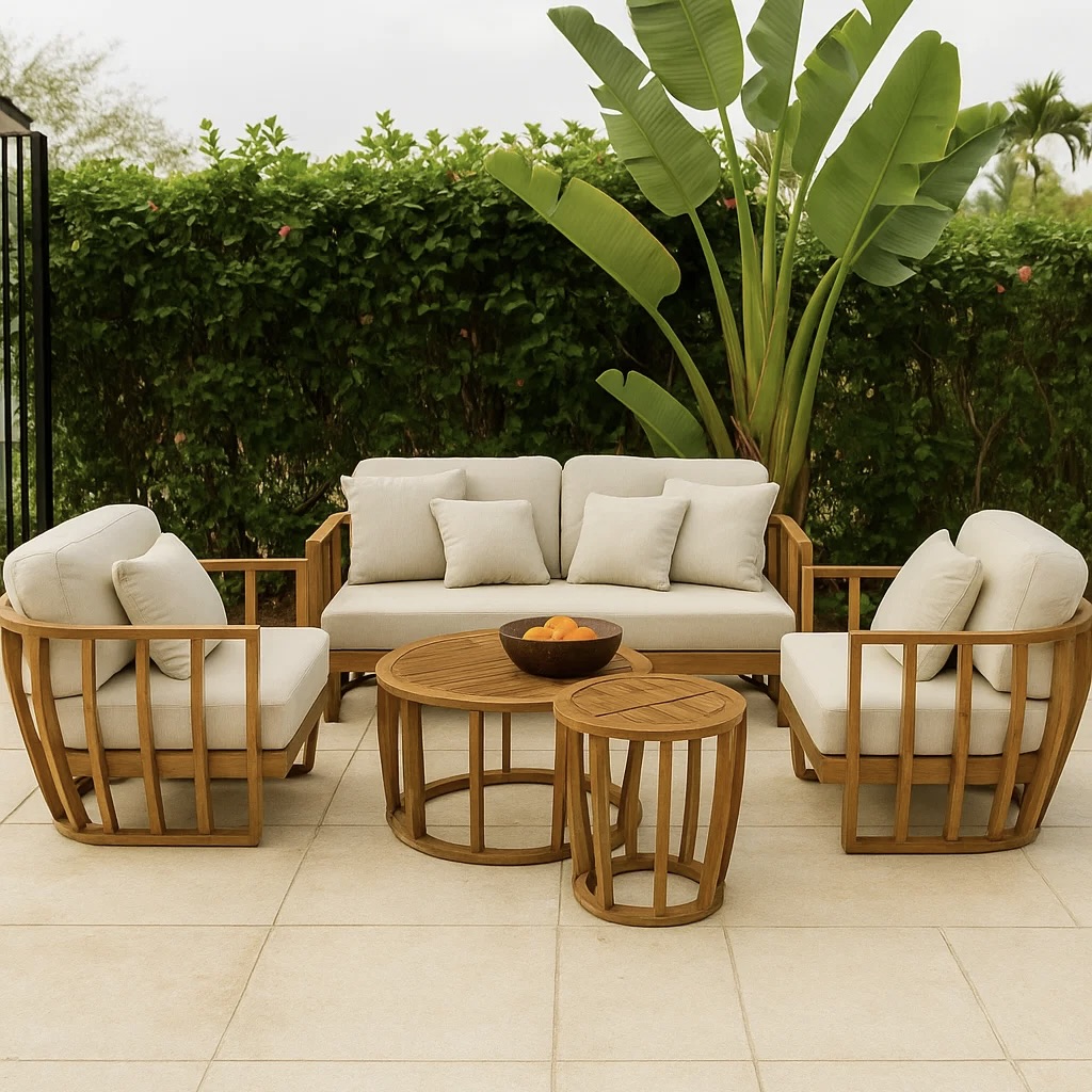 R6,250 off on 5-Piece Solid Acacia Patio Lounge Set | OneDayOnly