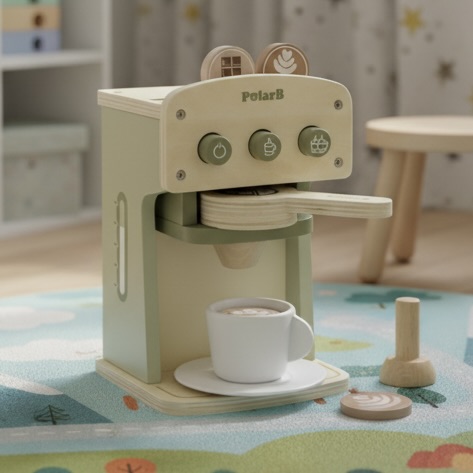 30% off on PolarB Wooden Toy Coffee Machine | OneDayOnly