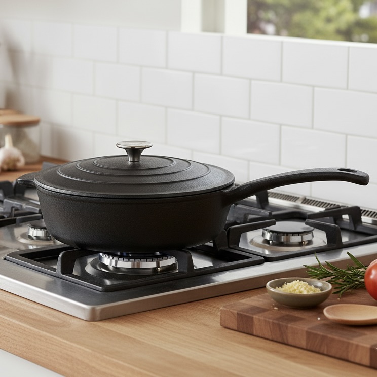 31% off on Chef Cast-Iron Sauce Pan with Lid | OneDayOnly