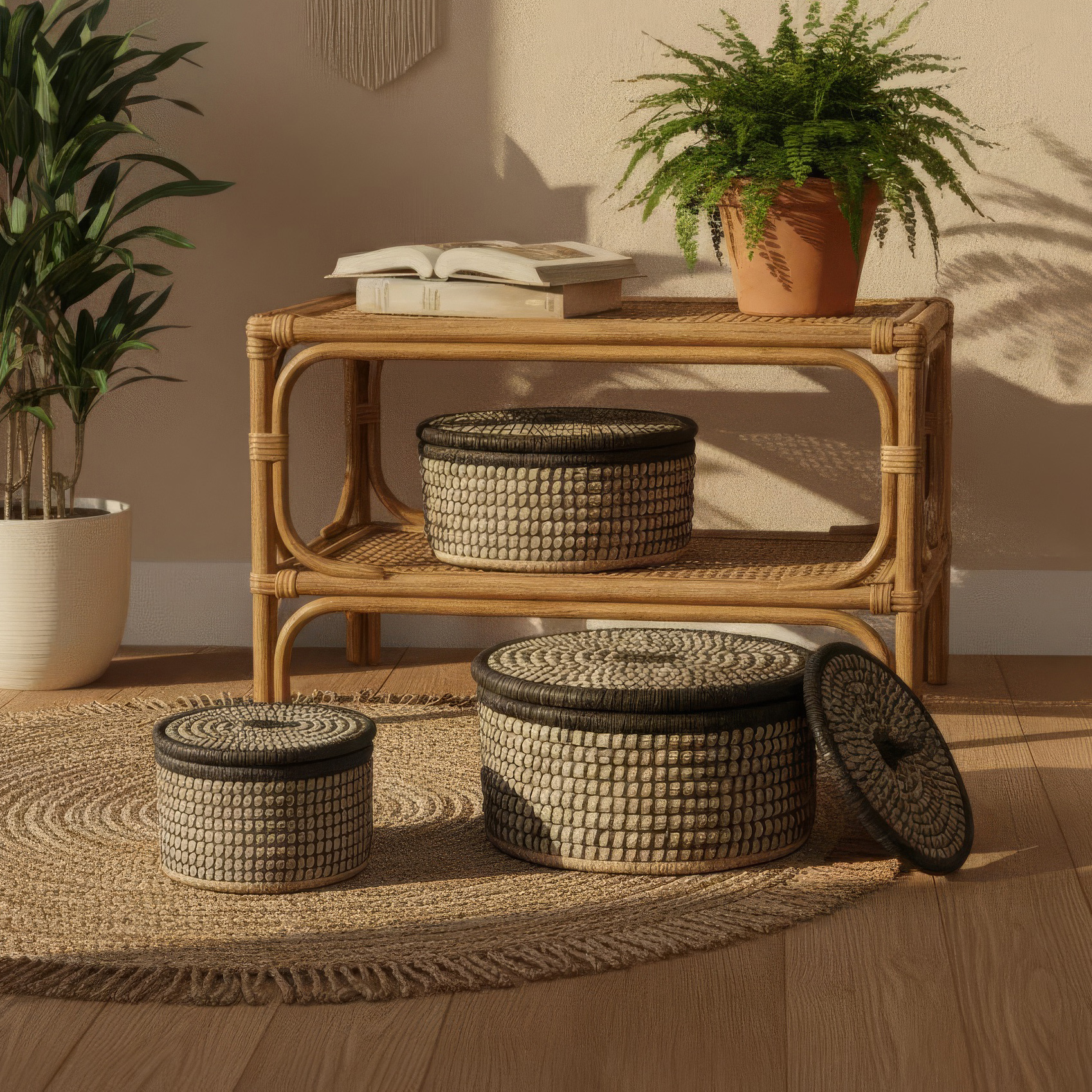25% off on Woven Table Top Basket with Lid | OneDayOnly
