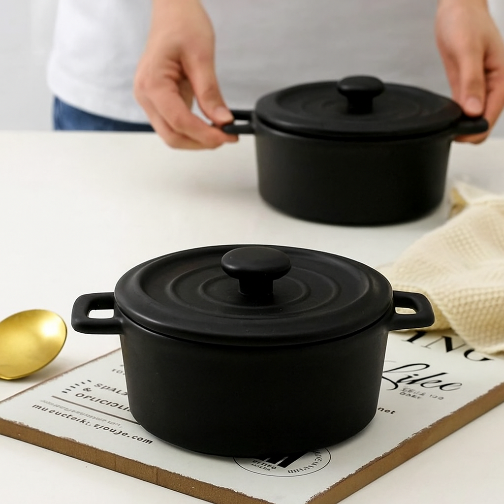 50% off on 2x 12cm Mini Ceramic Cooking Pots | OneDayOnly
