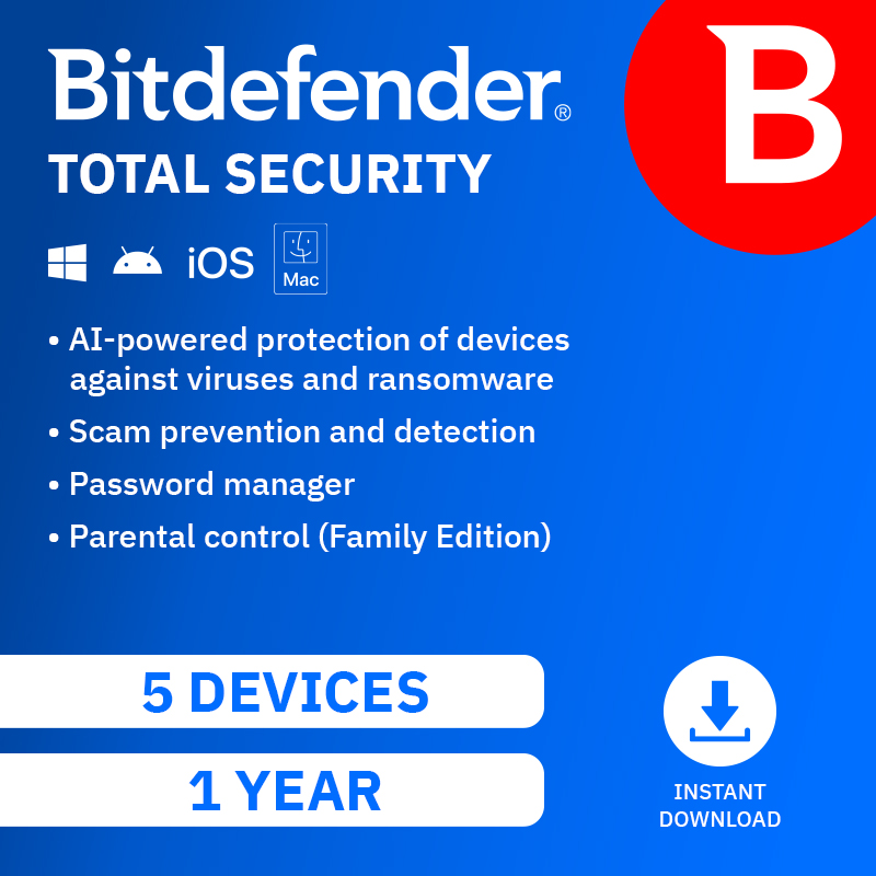 68% off on Bitdefender 5-Device Total Security | OneDayOnly