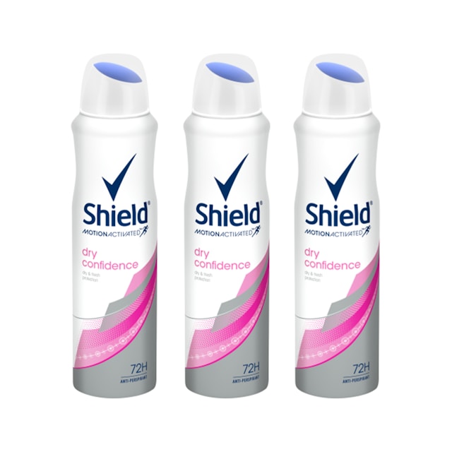 Shield 3x 150ml Ladies Antiperspirant Sprays | OneDayOnly