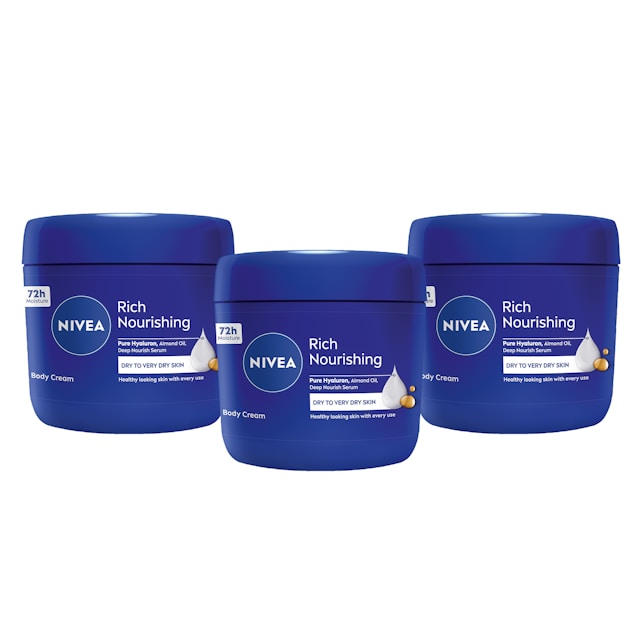 NIVEA 3x 400ml Rich Body Creams | OneDayOnly