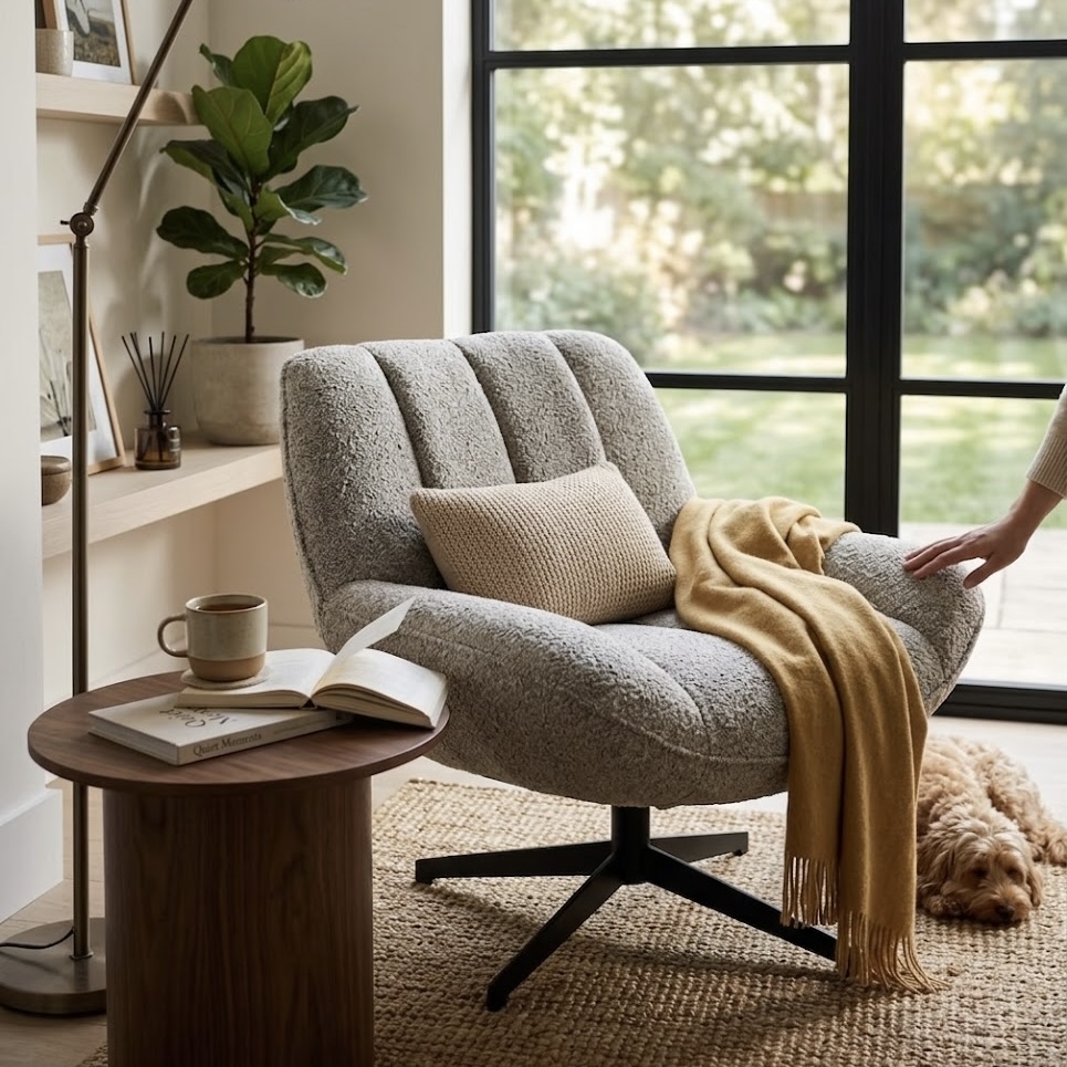 33% off on Santorra Swivel Fabric Accent Chair | OneDayOnly