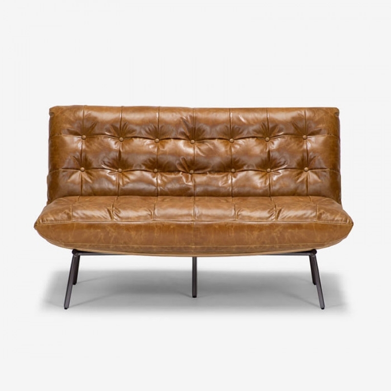 R1,400 off on Fidel 2-Seater Tan Leather Couch | OneDayOnly