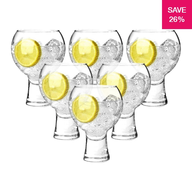 26 Off On Set Of 6 600ml Short Stem Gin Glasses Onedayonly