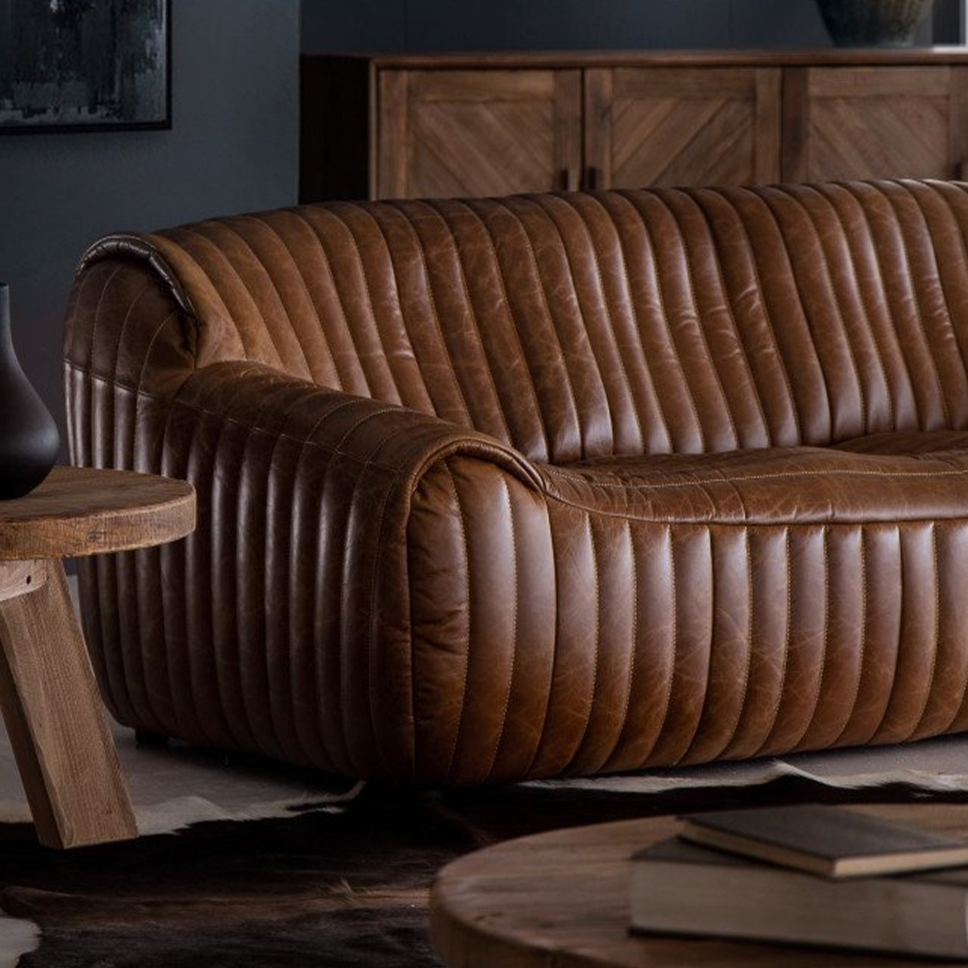 R2,000 off on Cuban Tan Leather Couch | OneDayOnly