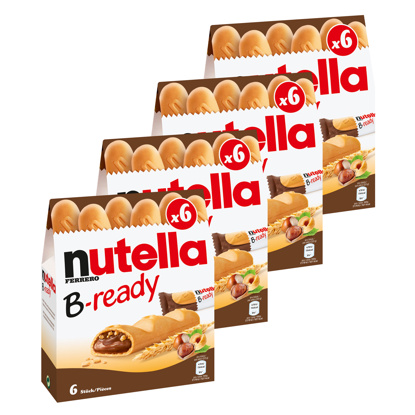 27% off on 4x 6's 132g Nutella B-Ready Bars | OneDayOnly