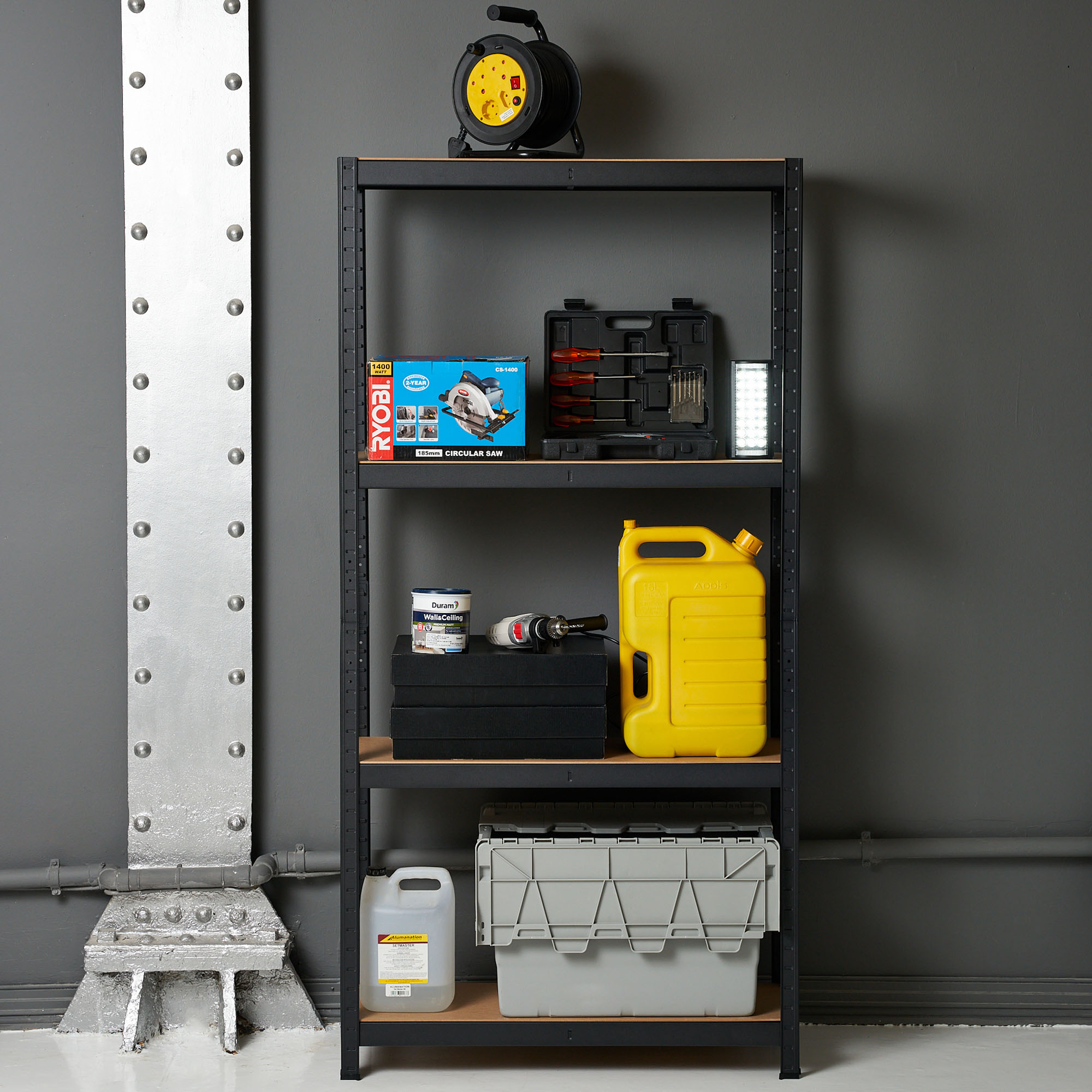 58% off on 4-Tier Heavy Duty Matte Black Steel Shelf | OneDayOnly
