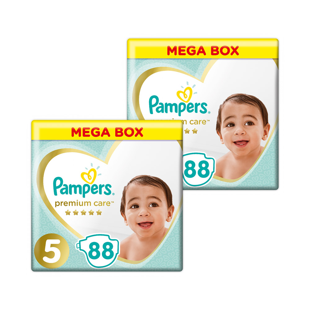 2x 88 Premium Care Mega Pack Size 5 Nappies | OneDayOnly