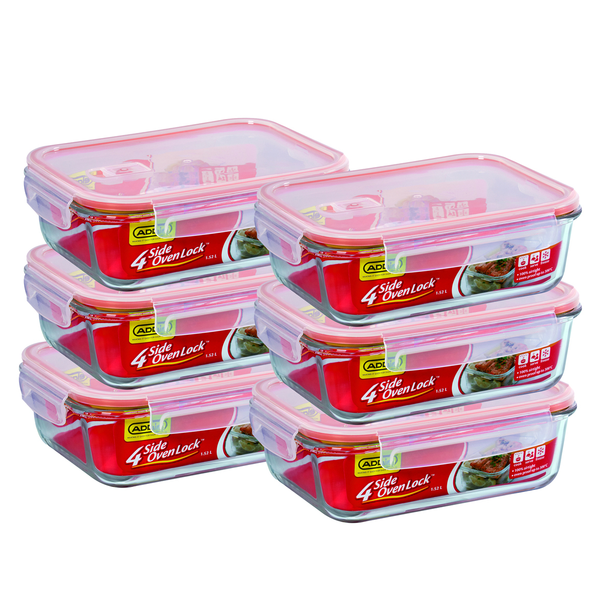 17% off on ADDIS 6x 1.52L Oven Lock Containers | OneDayOnly