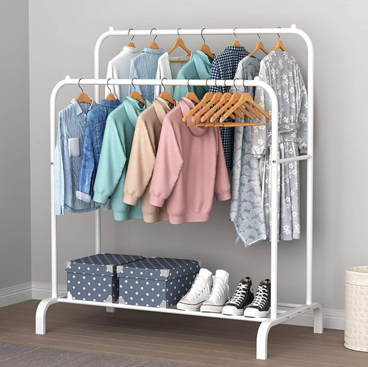 43% off on Double Metal Clothing Rail | OneDayOnly
