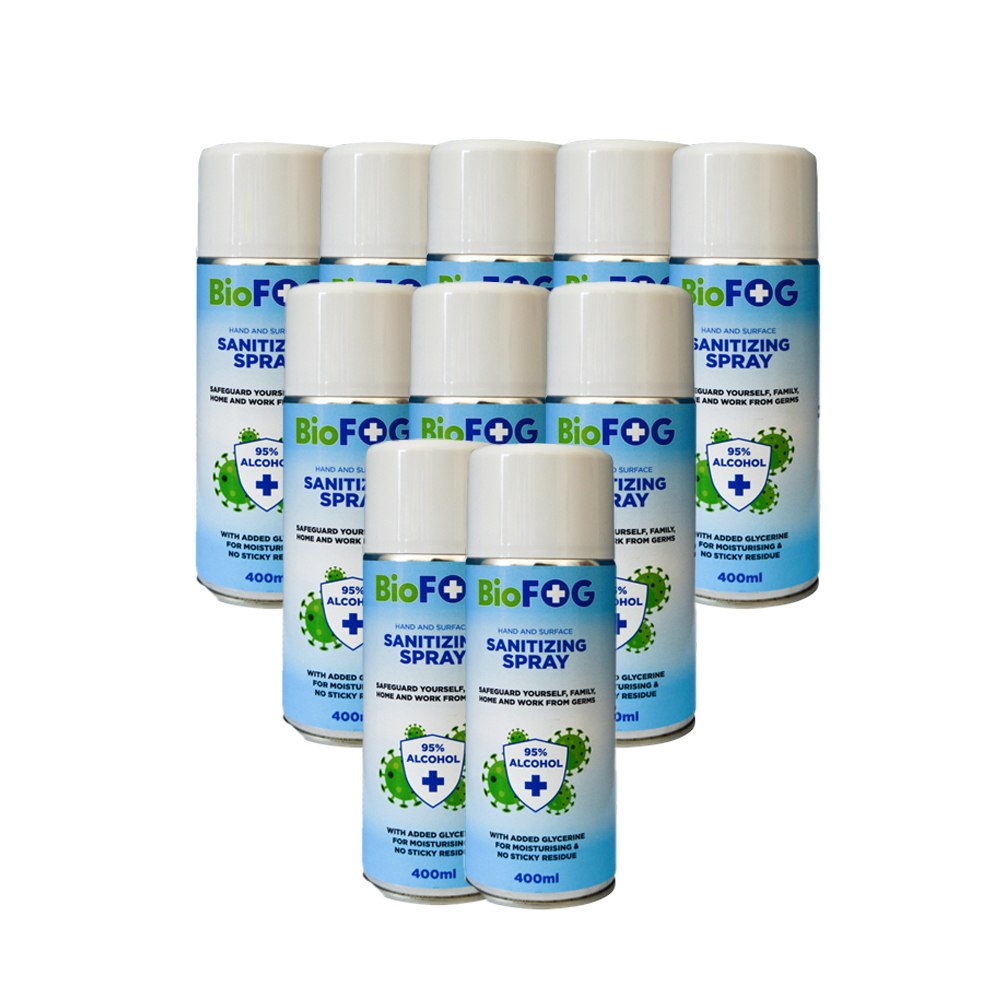 53% off on BioFog 10x 400ml Sanitising Spray | OneDayOnly