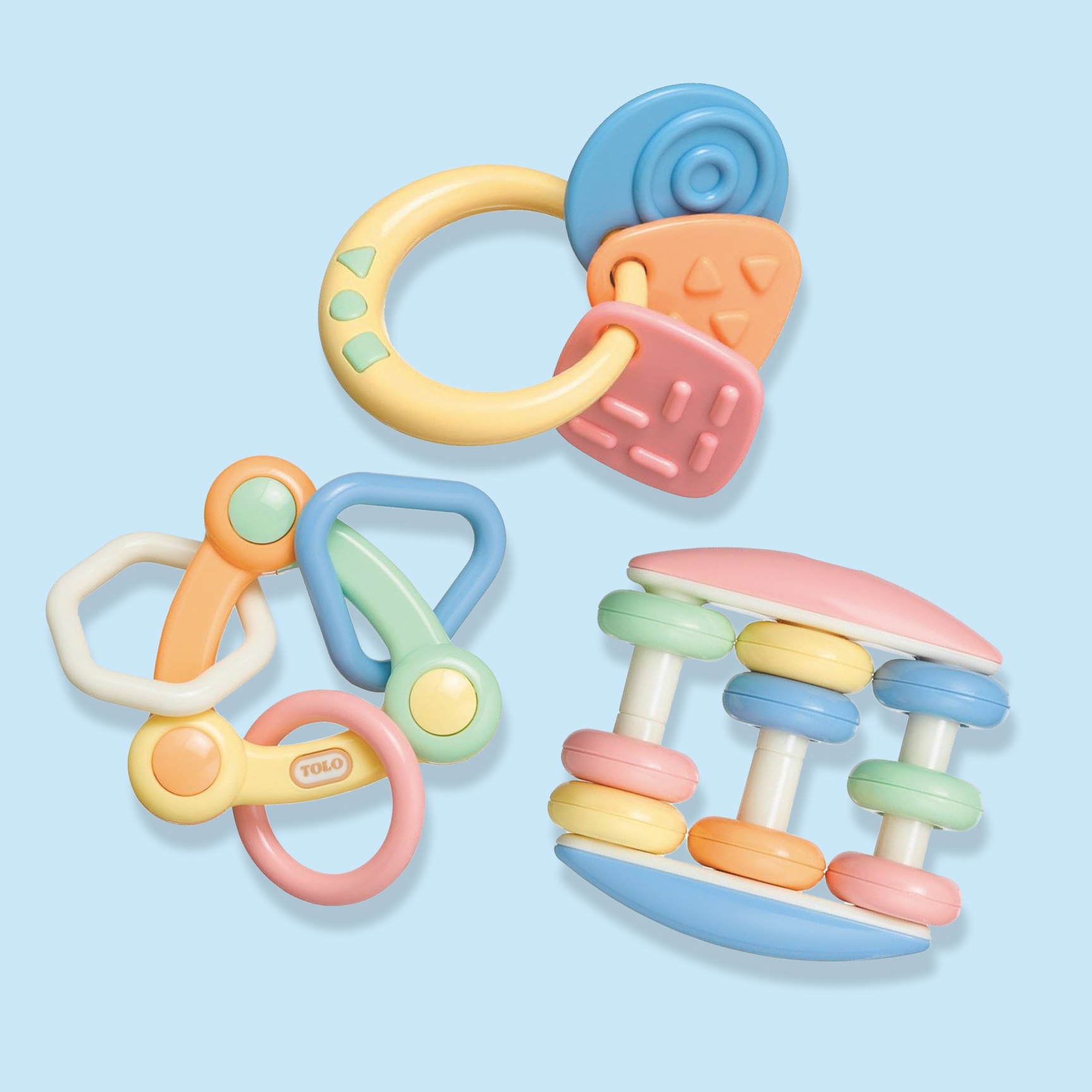 39% off on 3x Pastel Baby Rattles | OneDayOnly