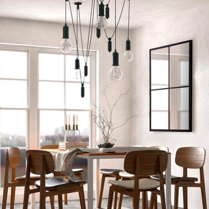 35% off on Black Wooden 4 Panel Mirror | OneDayOnly